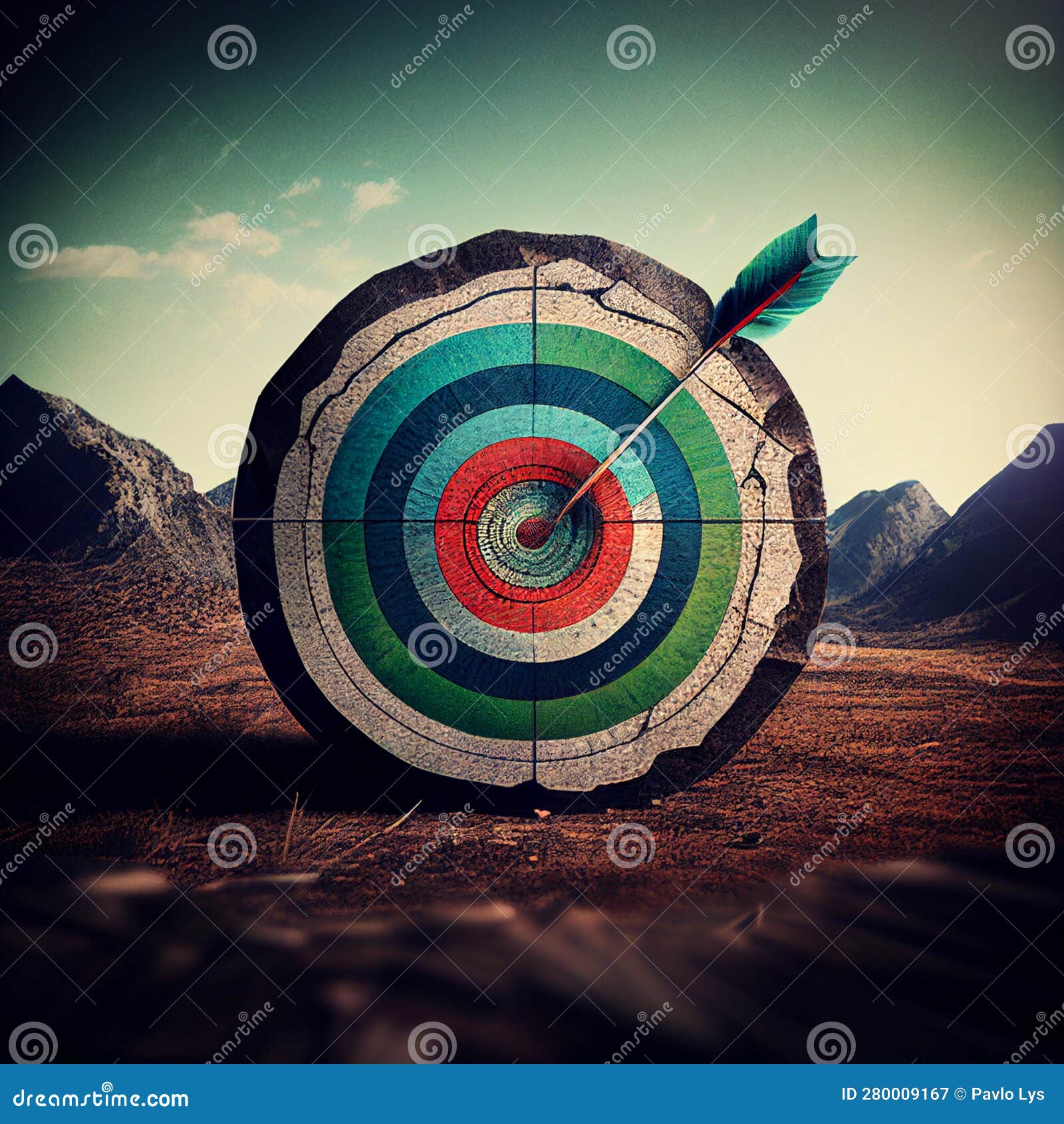 Arrow Hit the Target. AI Generated Stock Illustration - Illustration of ...