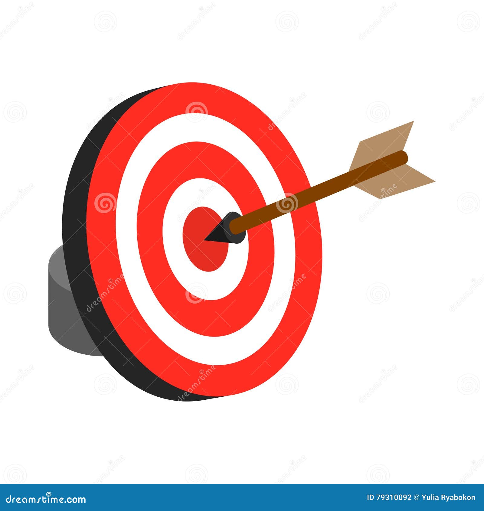 Arrow Hit the Target Icon, Isometric 3d Style Stock Vector ...