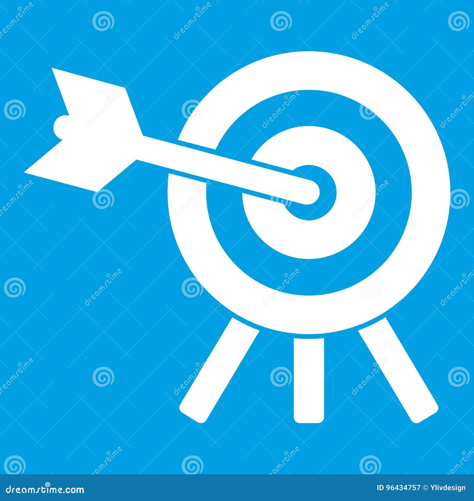 Arrow Hit the Target Icon White Stock Vector - Illustration of ...