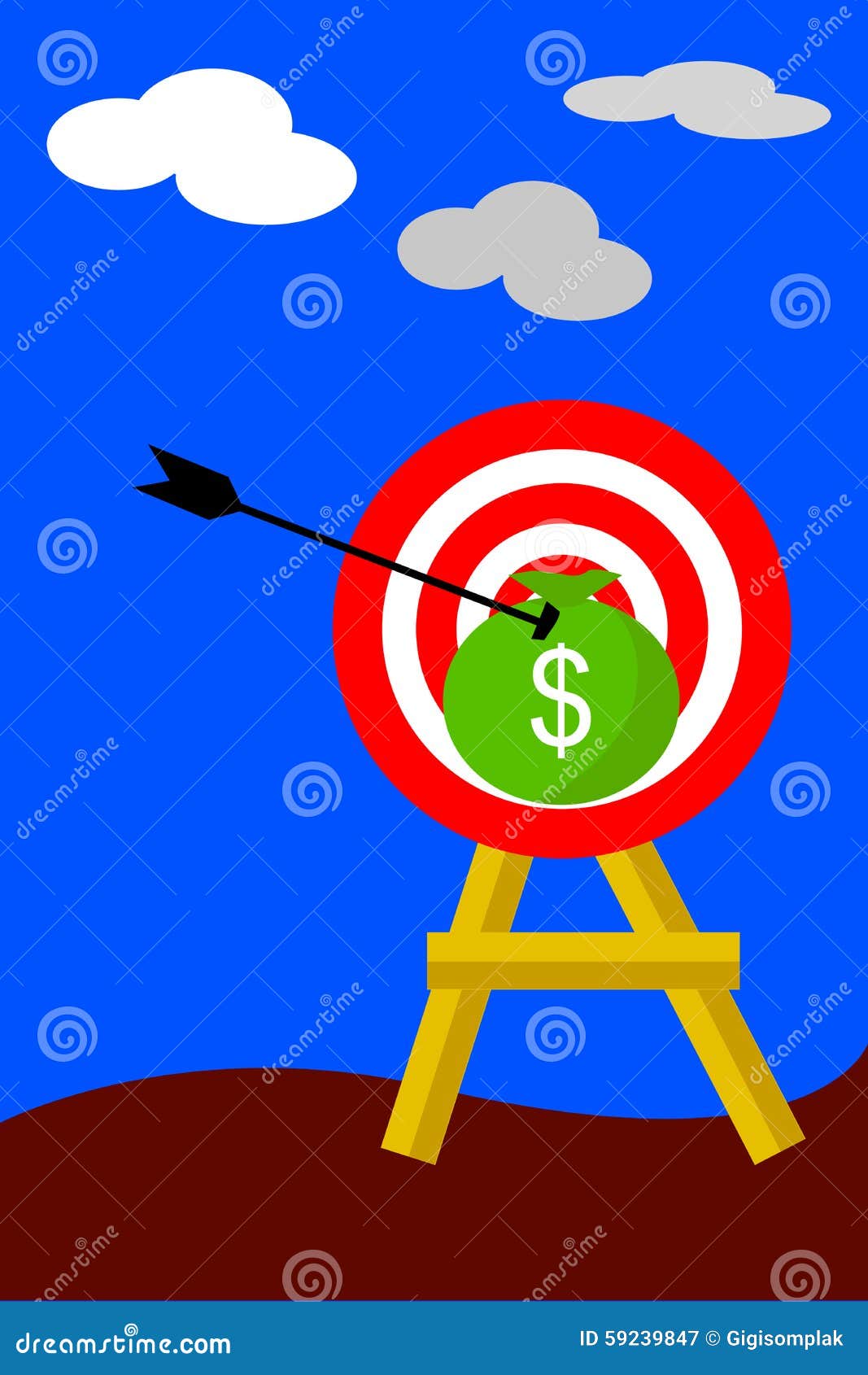 Arrow Hit a Target ($), Illustration for Hit the Target Stock Vector ...