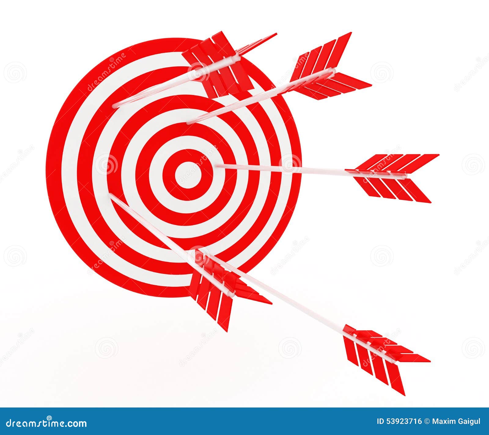 The arrow hit the target stock illustration. Illustration of white ...