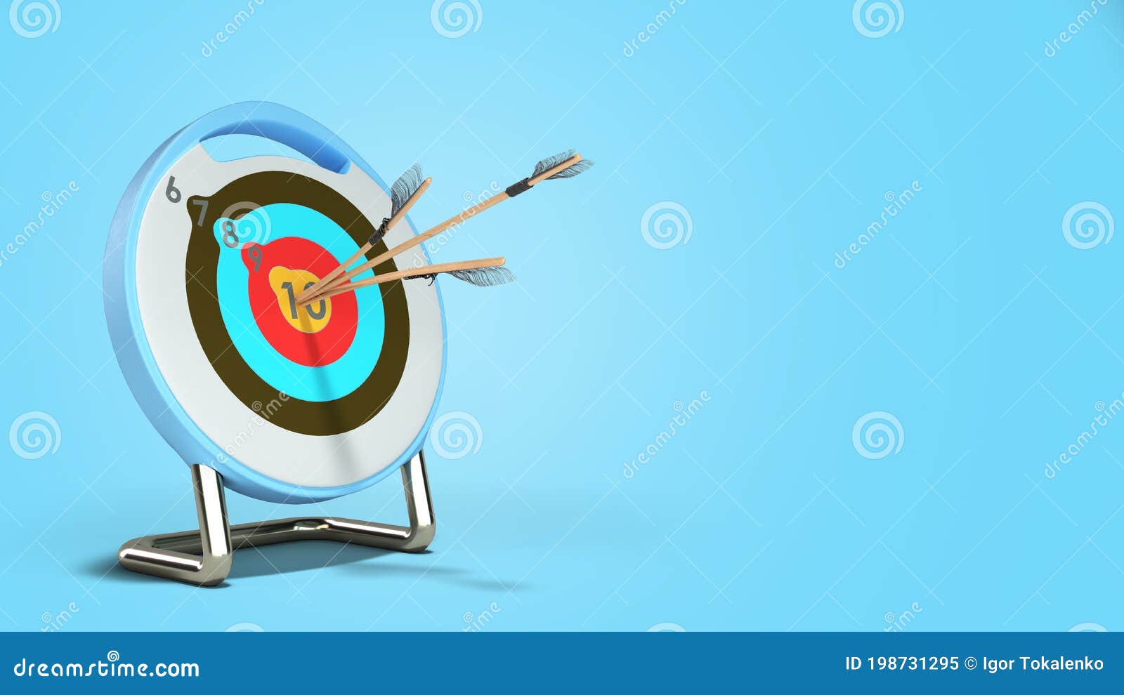 An Arrow Hits the Target by Cutting Another Arrow in Half 3d Render on ...