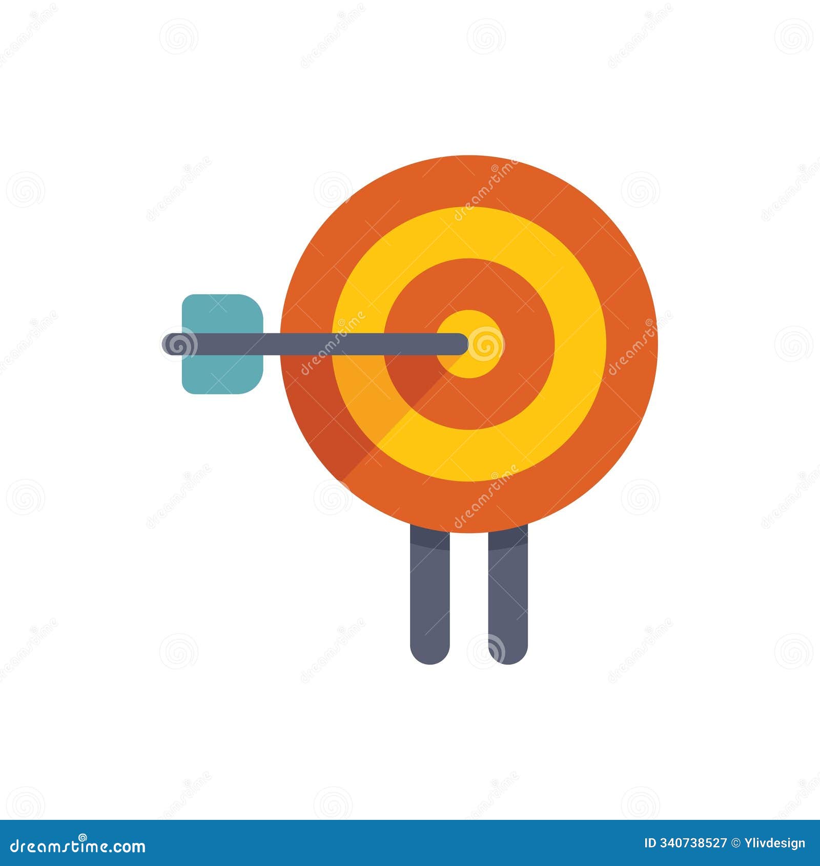 Arrow Hitting the Center of an Archery Target Standing on the Ground ...