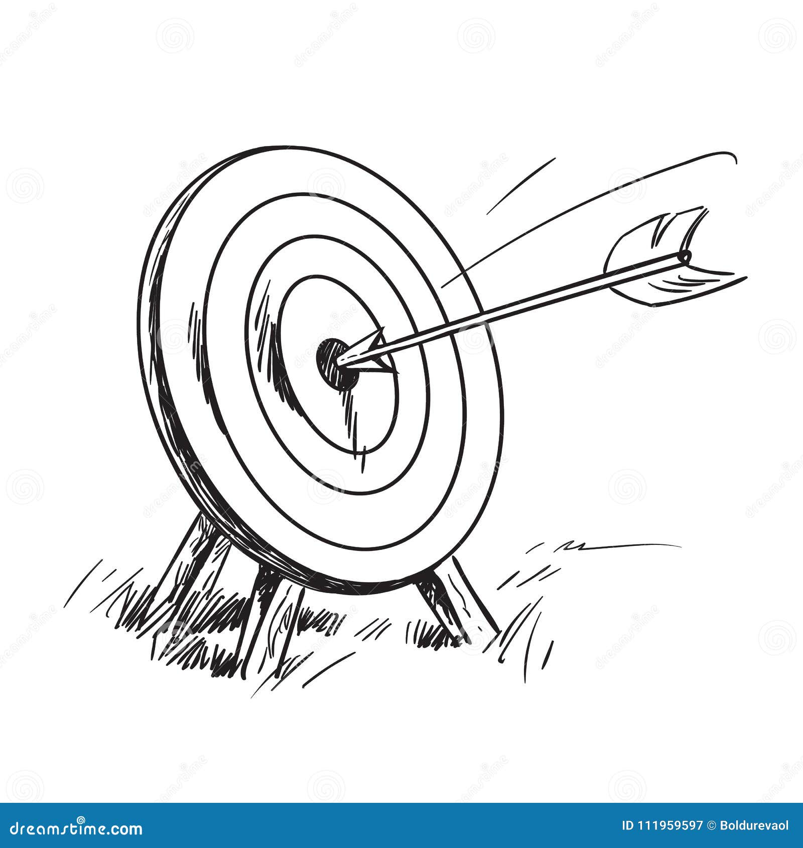 Arrow Hitting the Center of Target Stock Vector - Illustration of ... Arrow Hitting the Center of Target Stock Vector - Illustration of ...