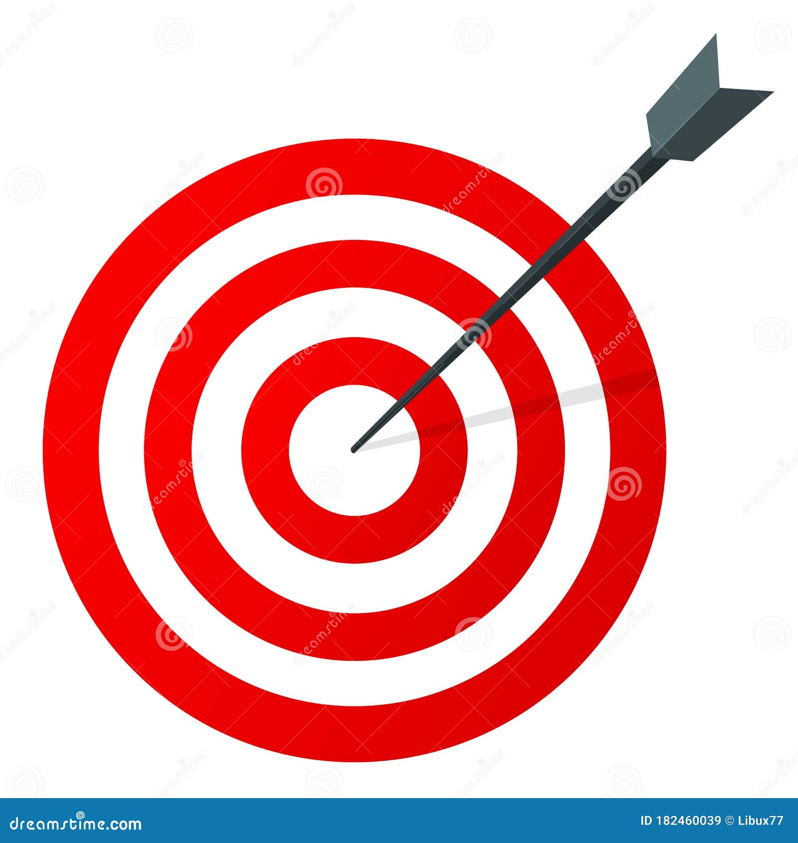 Arrow Hitting the Center of Target or Bullseye Isolated on White Stock ... Arrow Hitting the Center of Target or Bullseye Isolated on White Stock ...