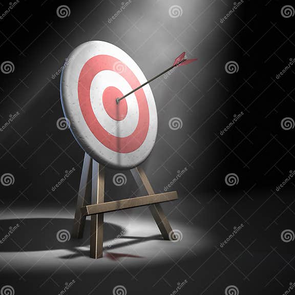 Arrow hitting target stock illustration. Illustration of center - 21006590