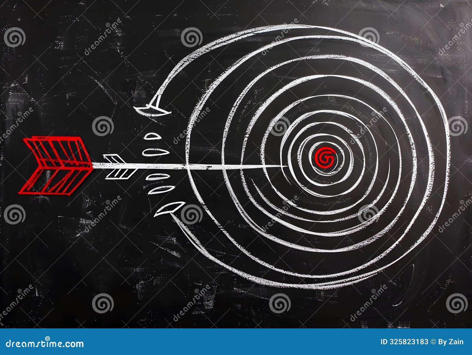 Arrow Hitting Target on Chalkboard Precision and Goal Achievement ...