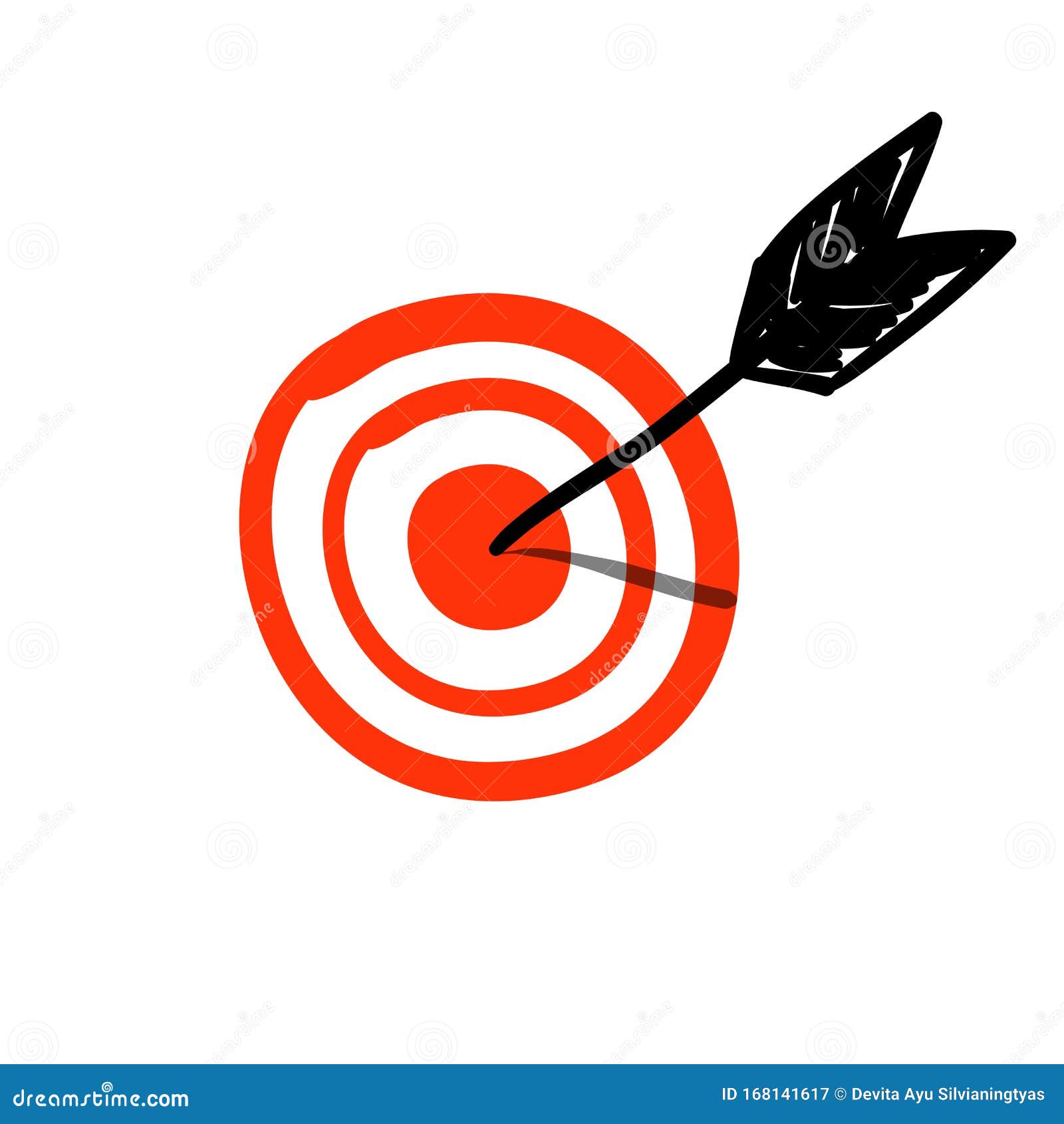 Arrow Hitting Target in Doodle Handdrawn Style Vector 向量例证 - 插画 包括有 平面 ...