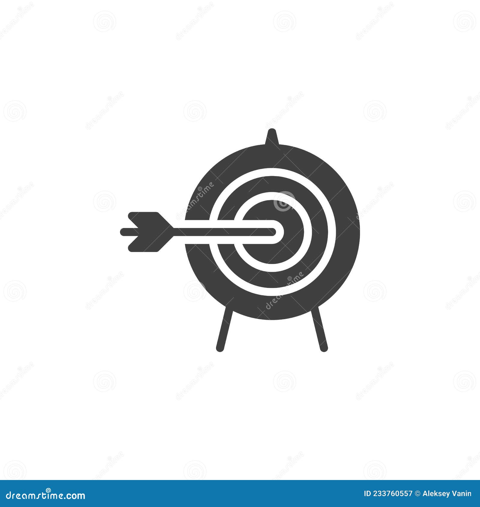 Arrow Hitting Target Vector Icon Stock Vector - Illustration of flat ...