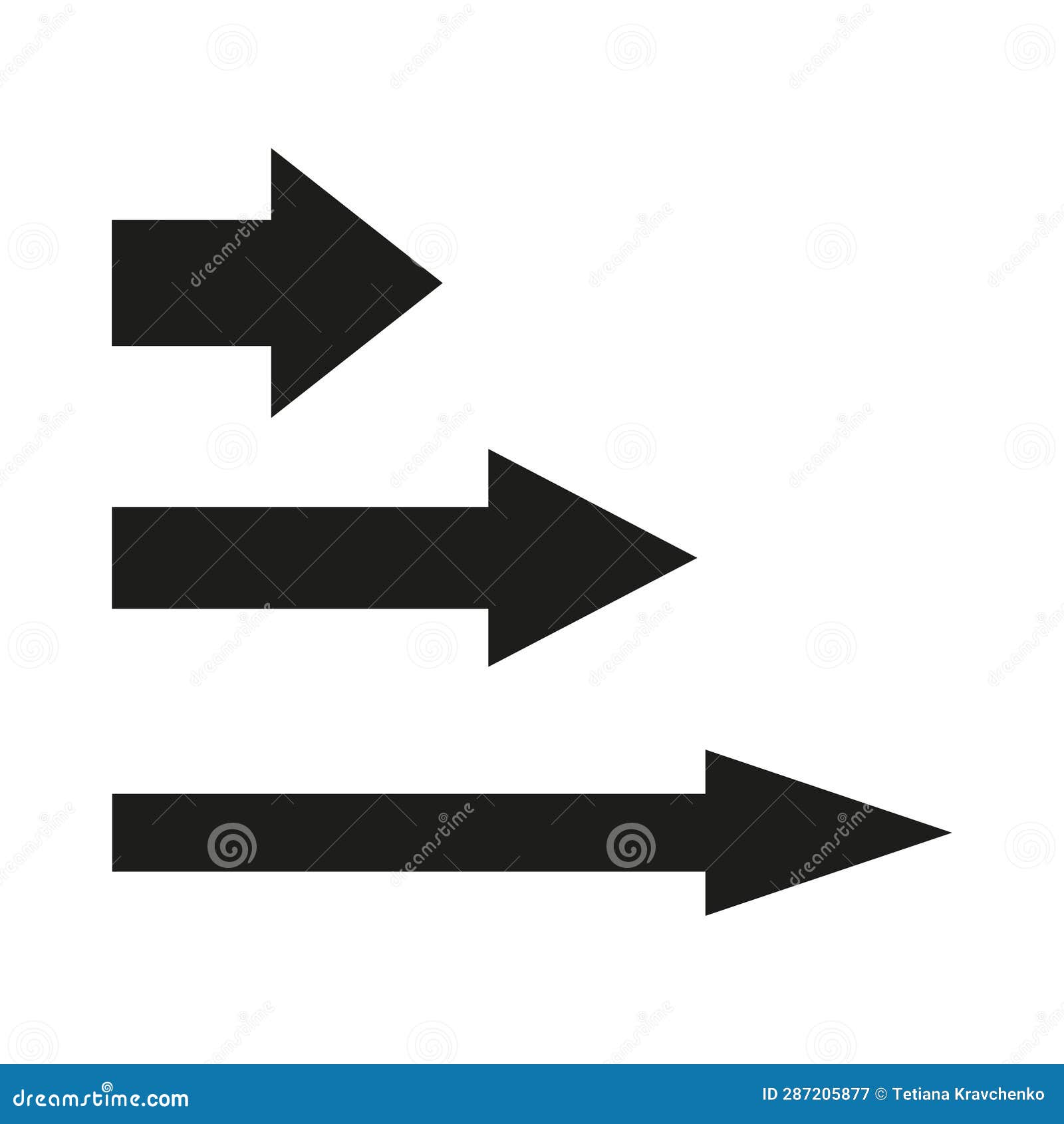 Arrow Icon. Arrows of Different Lengths To the Right. Vector ...