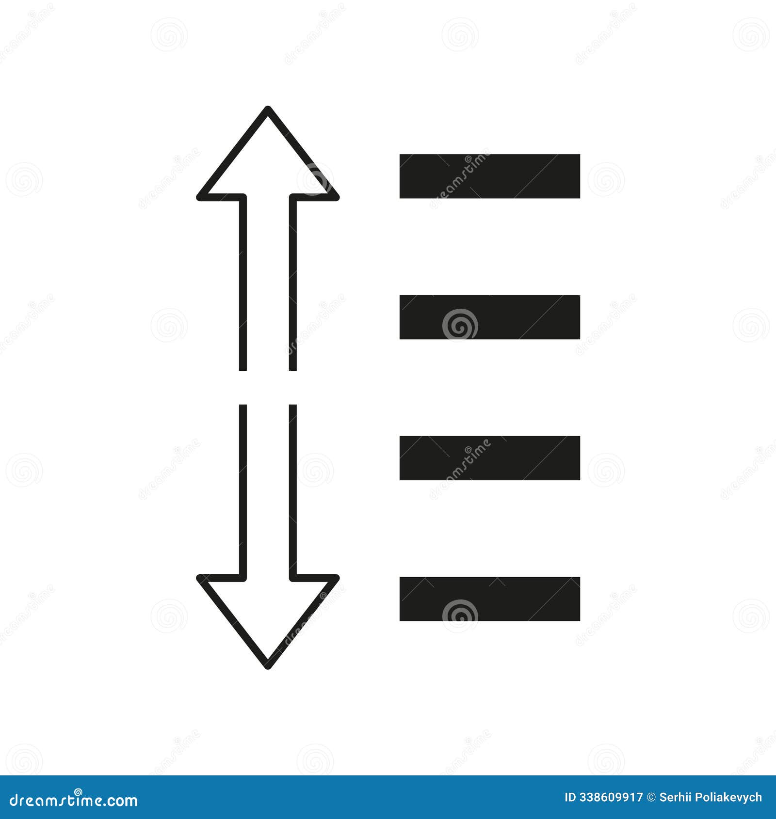 Arrow Icon Design. Up and Down. Simple Line Layout. Vertical Direction ...