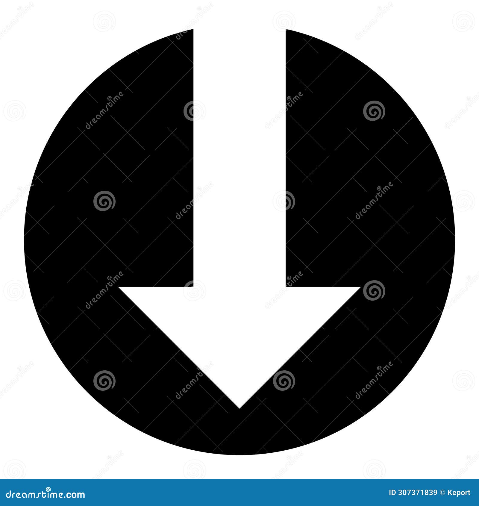 Arrow Icon Down on Simple Black Button Stock Illustration ...