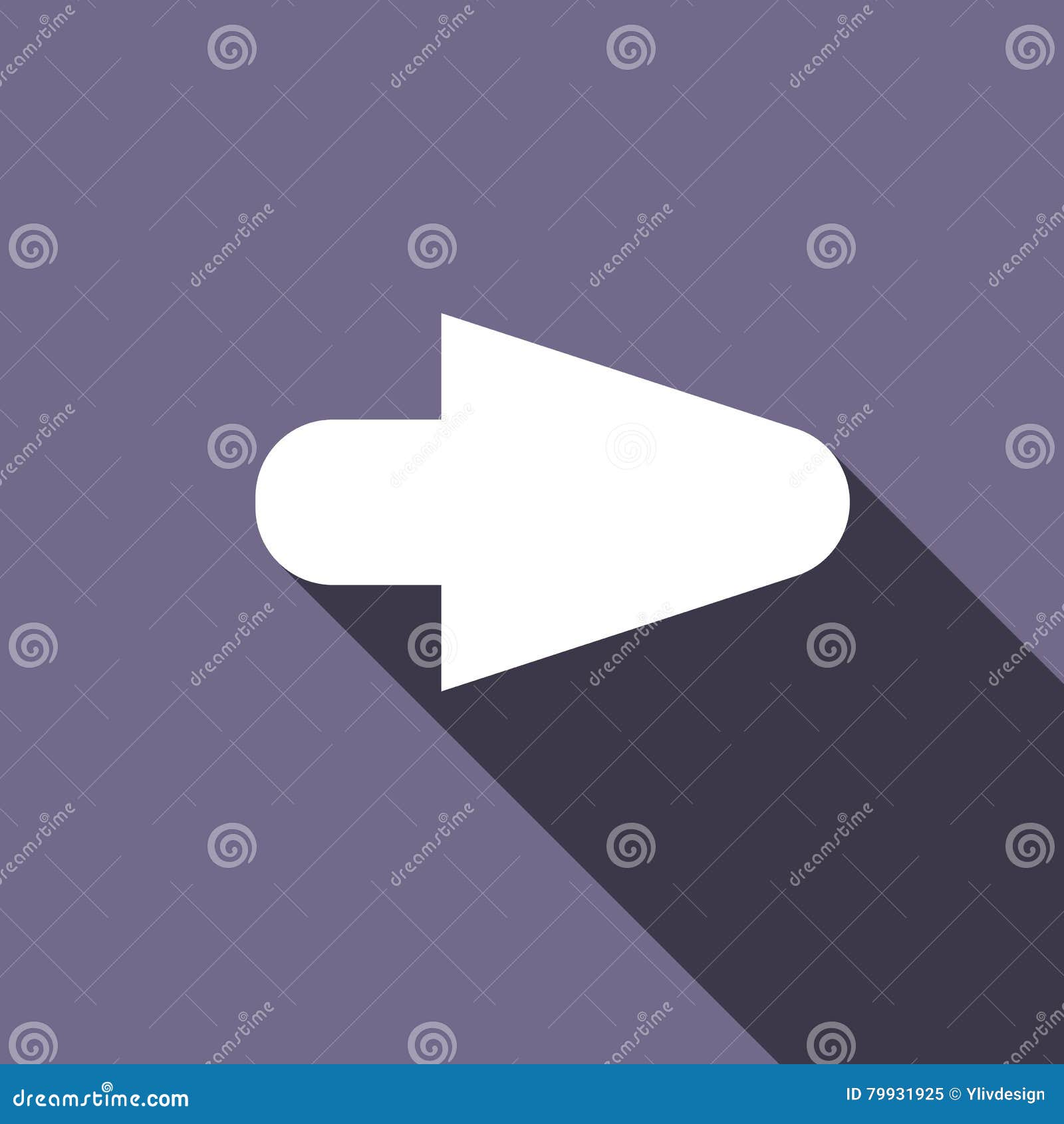 Arrow icon, flat style stock vector. Illustration of marker - 79931925