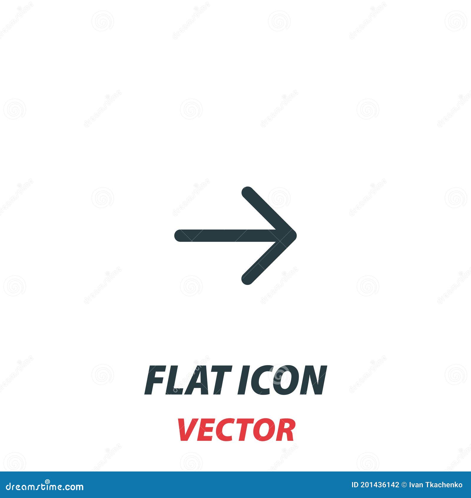 Arrow Icon in a Flat Style. Vector Illustration Pictogram on White ...