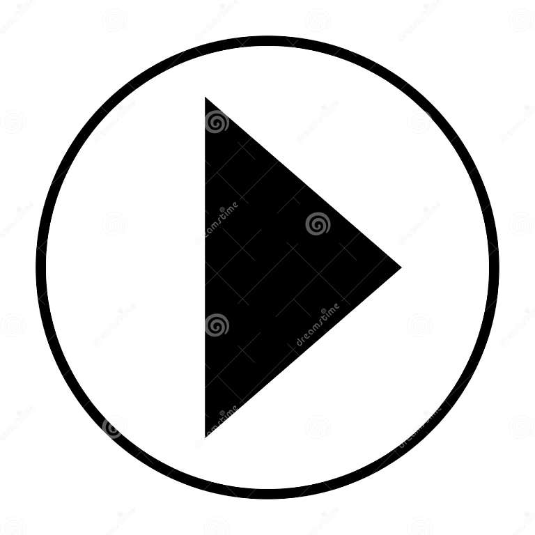 Arrow Icon Forward Play Button Black in White Background Rounded Stock ...