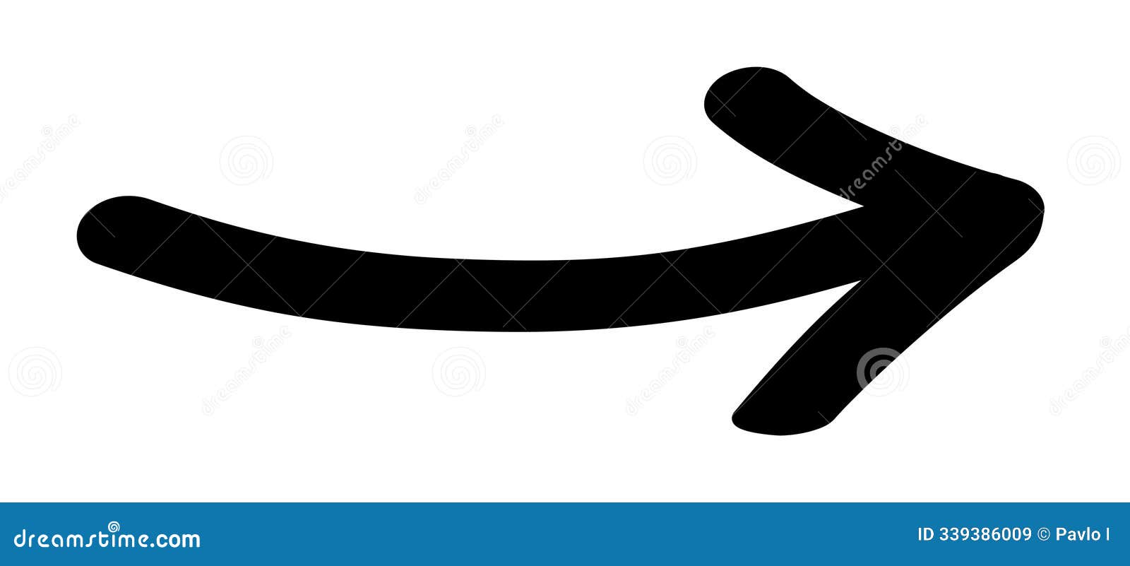 Arrow Icon, Hand Drawn Curved Arrow Right Stock Vector - Illustration ...