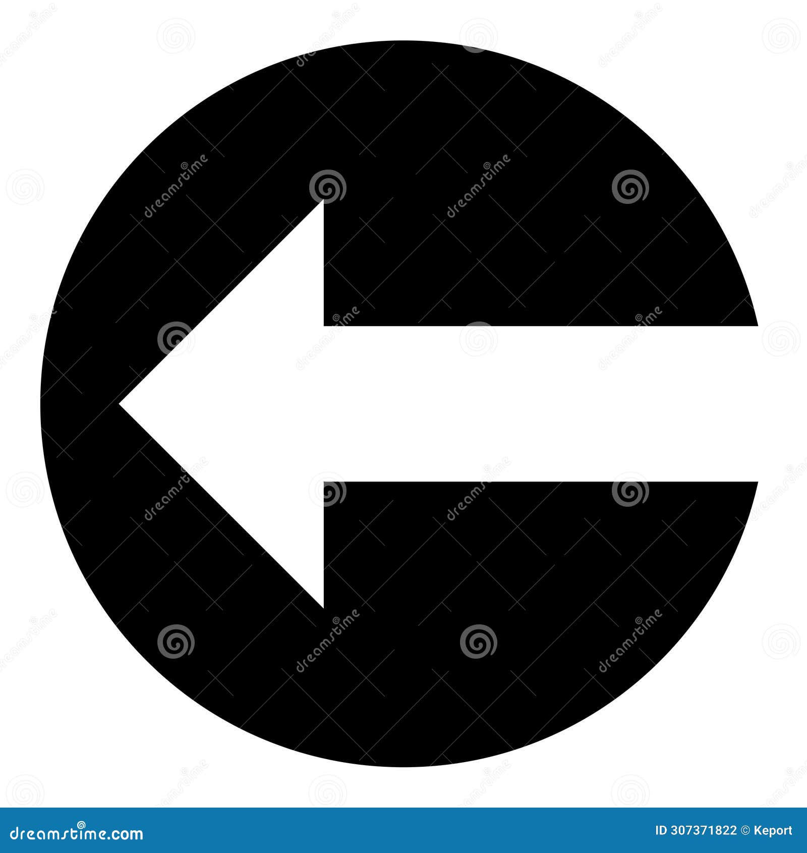Arrow Icon Left on Simple Black Button Stock Illustration ...