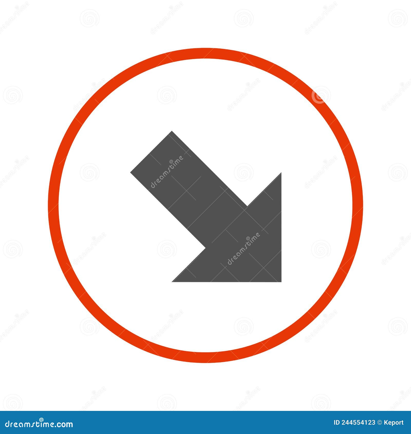 Arrow Icon in Red Circle: Decrease Stock Illustration - Illustration of ...