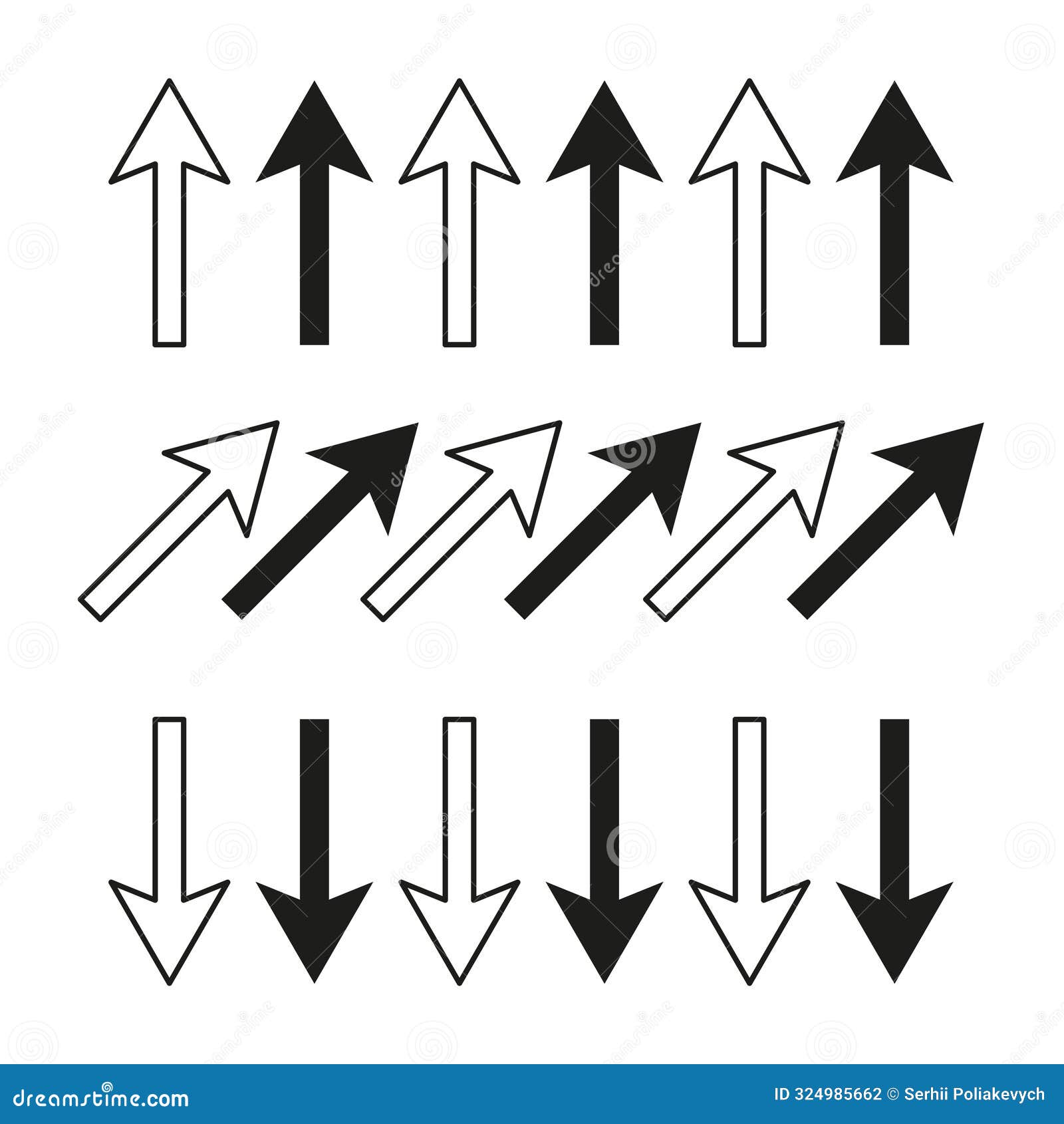 Arrow Icon Set. Black Vector Collection. Directional Symbols Design ...