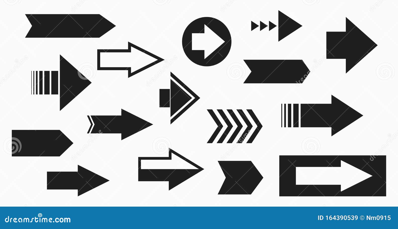 Arrow Icon Set. Black and White Arrow Design Element Stock Vector ...