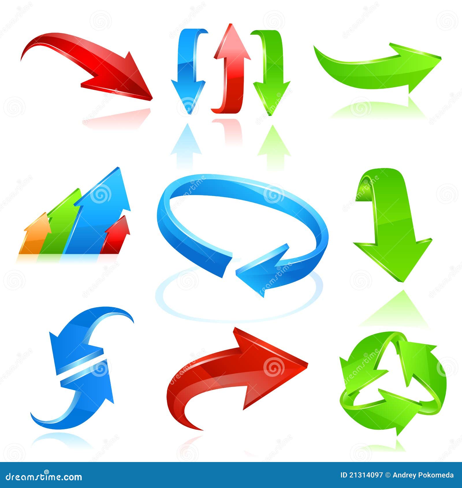 Arrow icon set in colors stock illustration. Illustration of icons ...