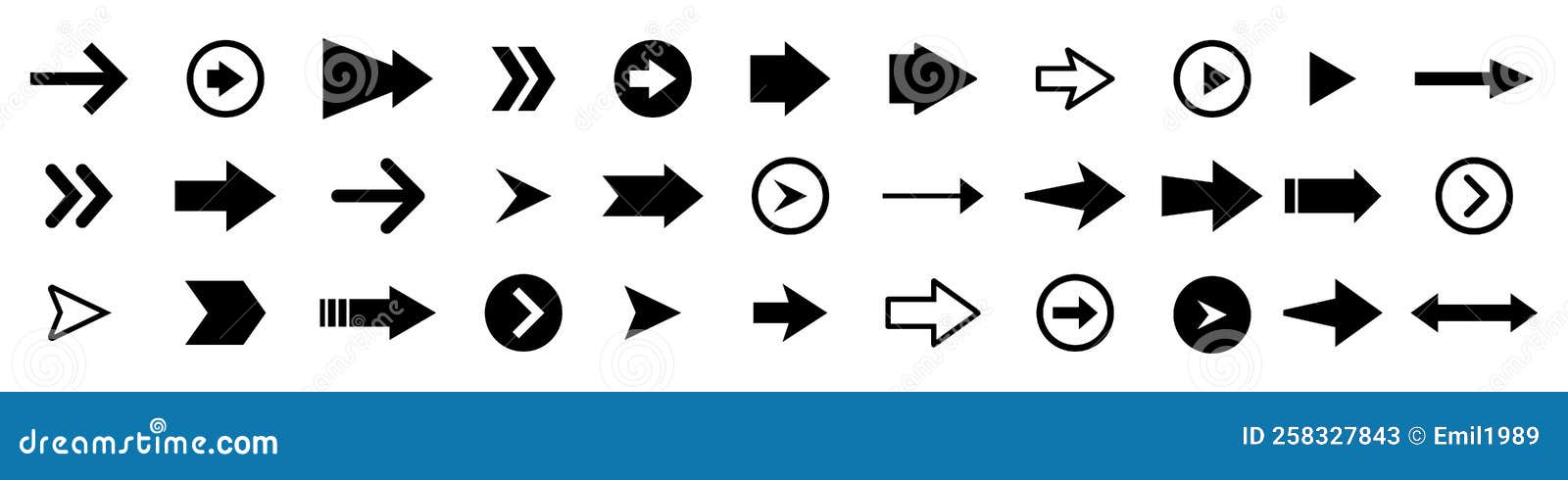Arrow Icon Set Different Arrows Stock Illustration - Illustration of ...