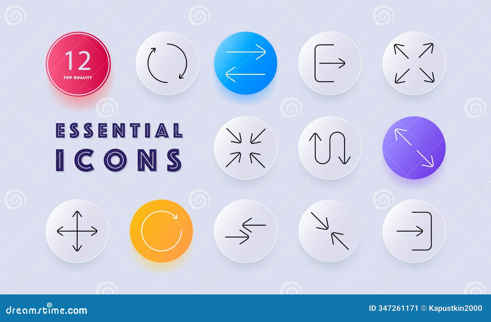 Arrow Icon Set. Direction Arrows, Rotate, Expand, Collapse, Left, Right ...