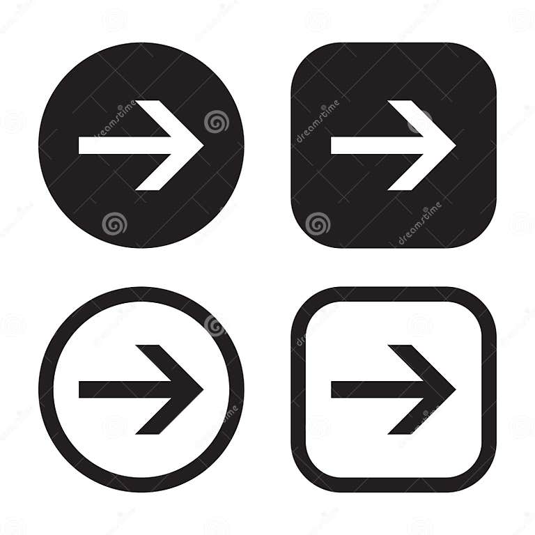 Arrow Icon Set. Direction Control Button. Menu Navigation Pointer ...