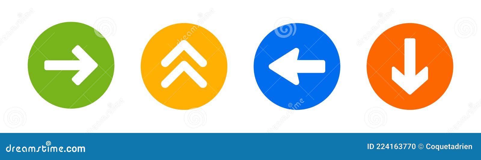 Set of Arrow Icon, Left, Right, Up, Down Symbol on Button Design. Stock ...