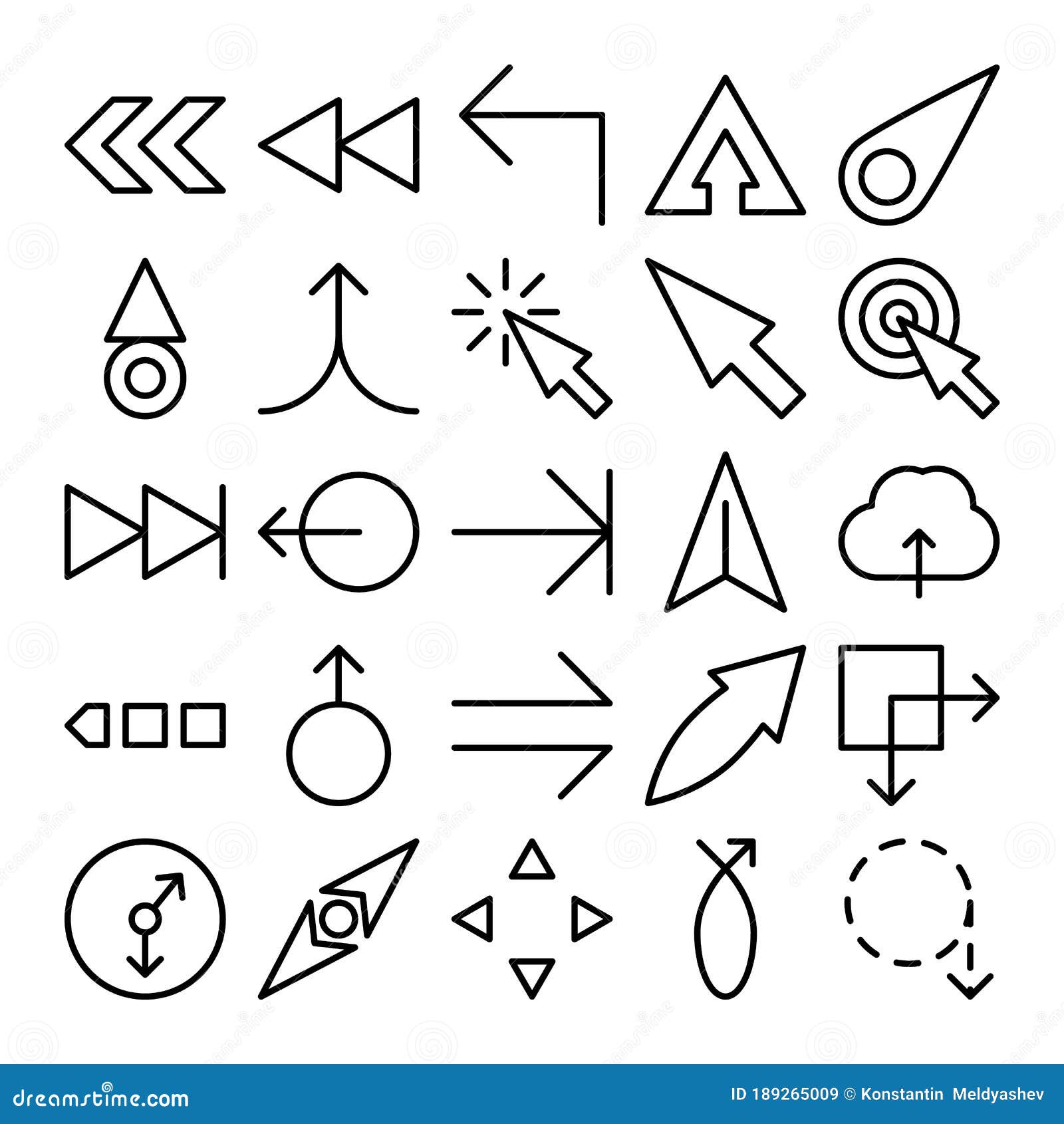 Arrow Icon Set. Simple Vector Illustration Pack Stock Illustration ...