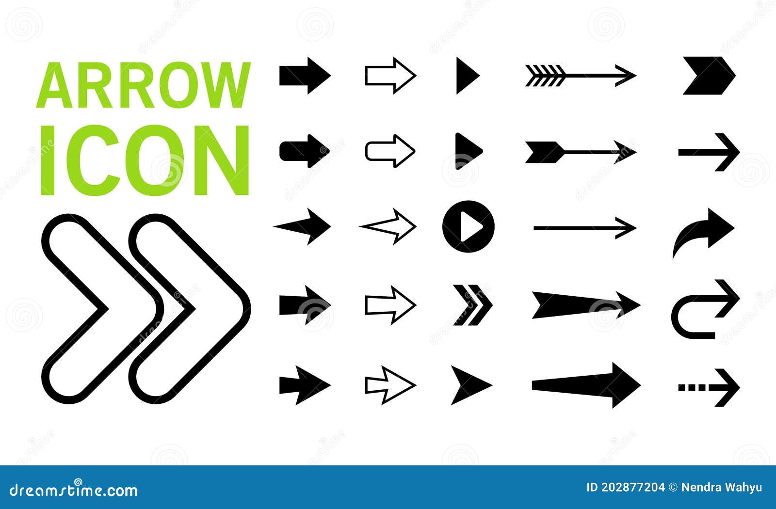 Arrow Icon Set. Suitable for Design Elements of Direction and Pointing ...