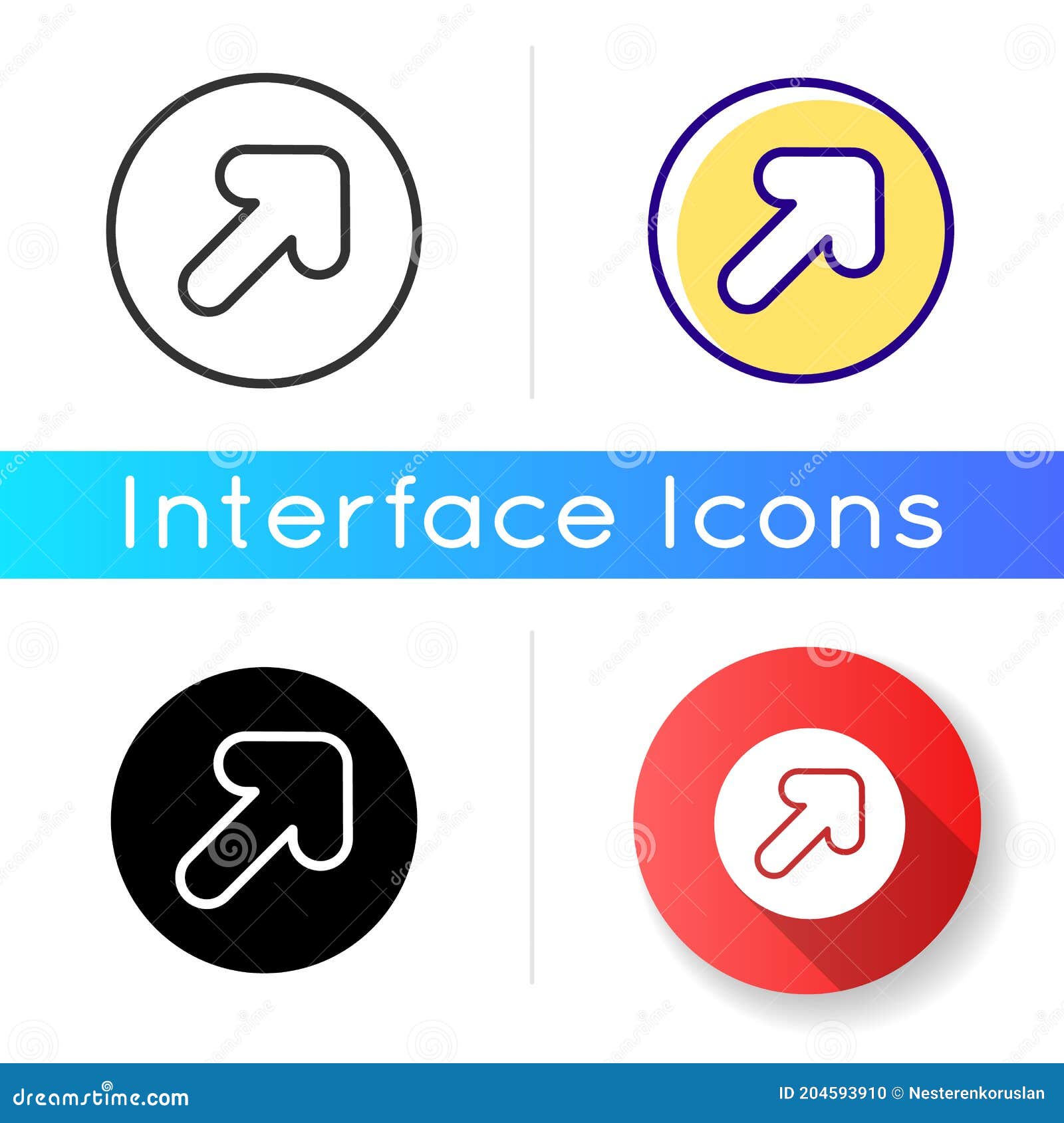 Arrow icon stock vector. Illustration of logo, color - 204593910