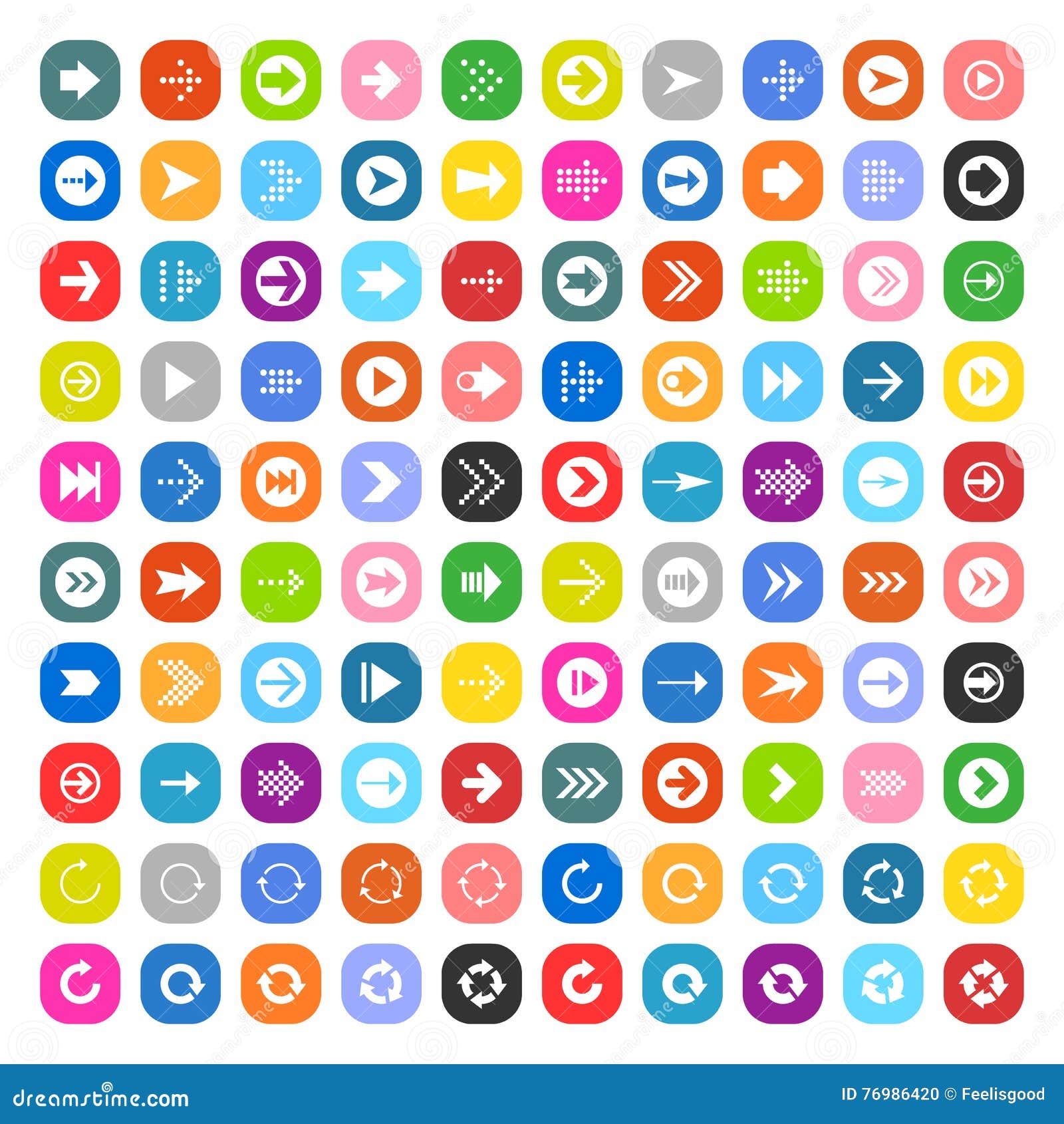 Arrow Icon on Square Shapes Stock Vector - Illustration of circle ...