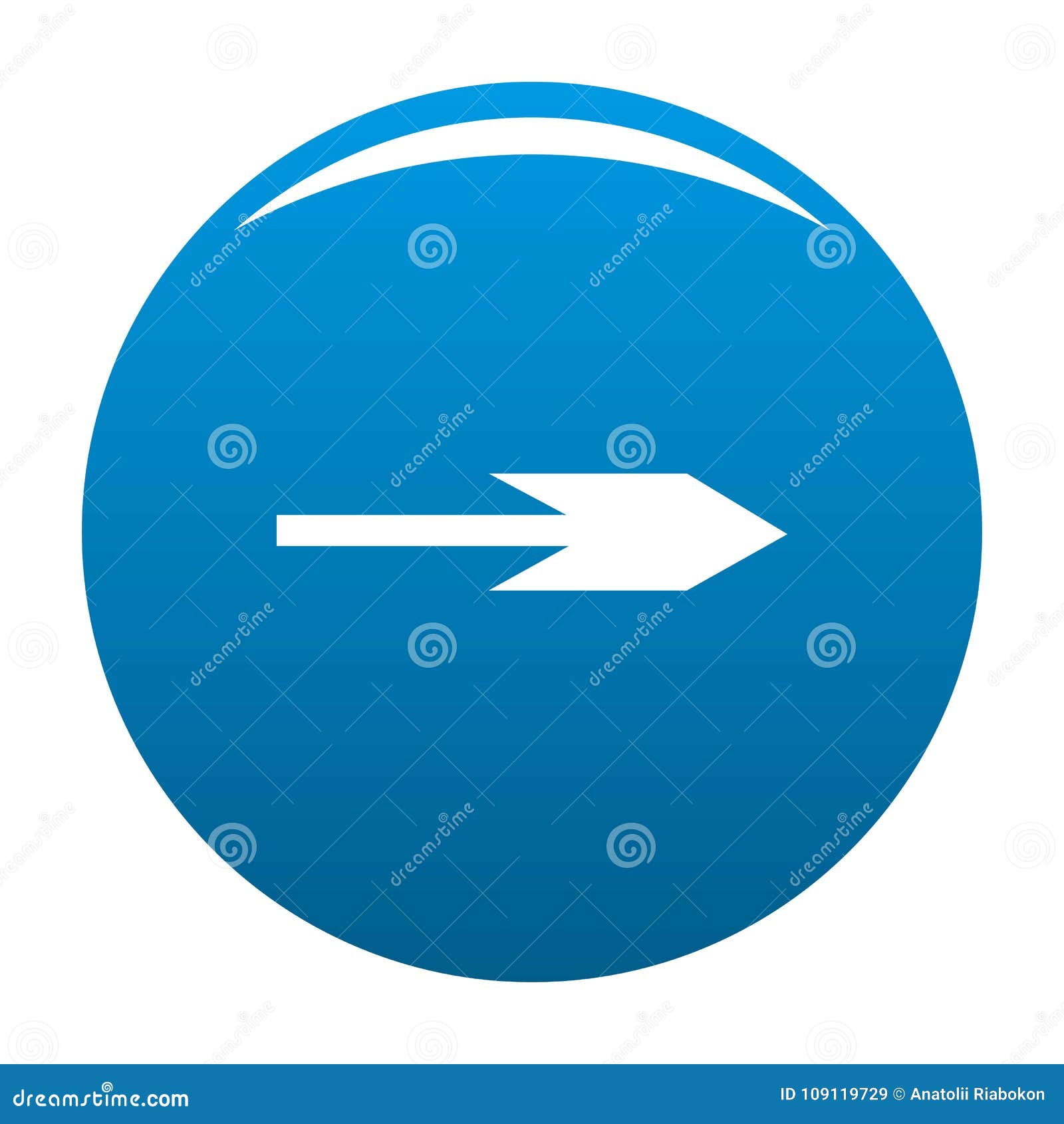 Arrow icon blue vector stock vector. Illustration of download - 109119729