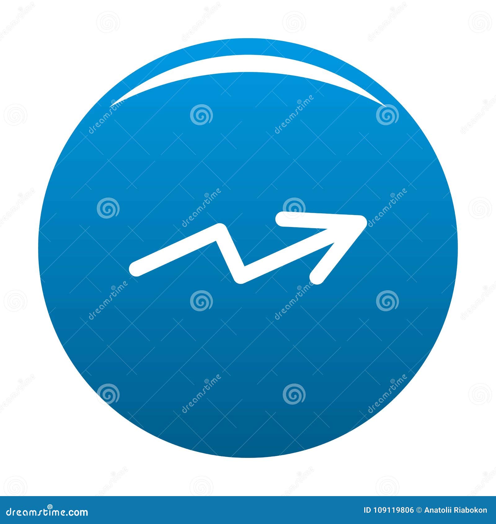 Arrow icon blue vector stock vector. Illustration of reflection - 109119806