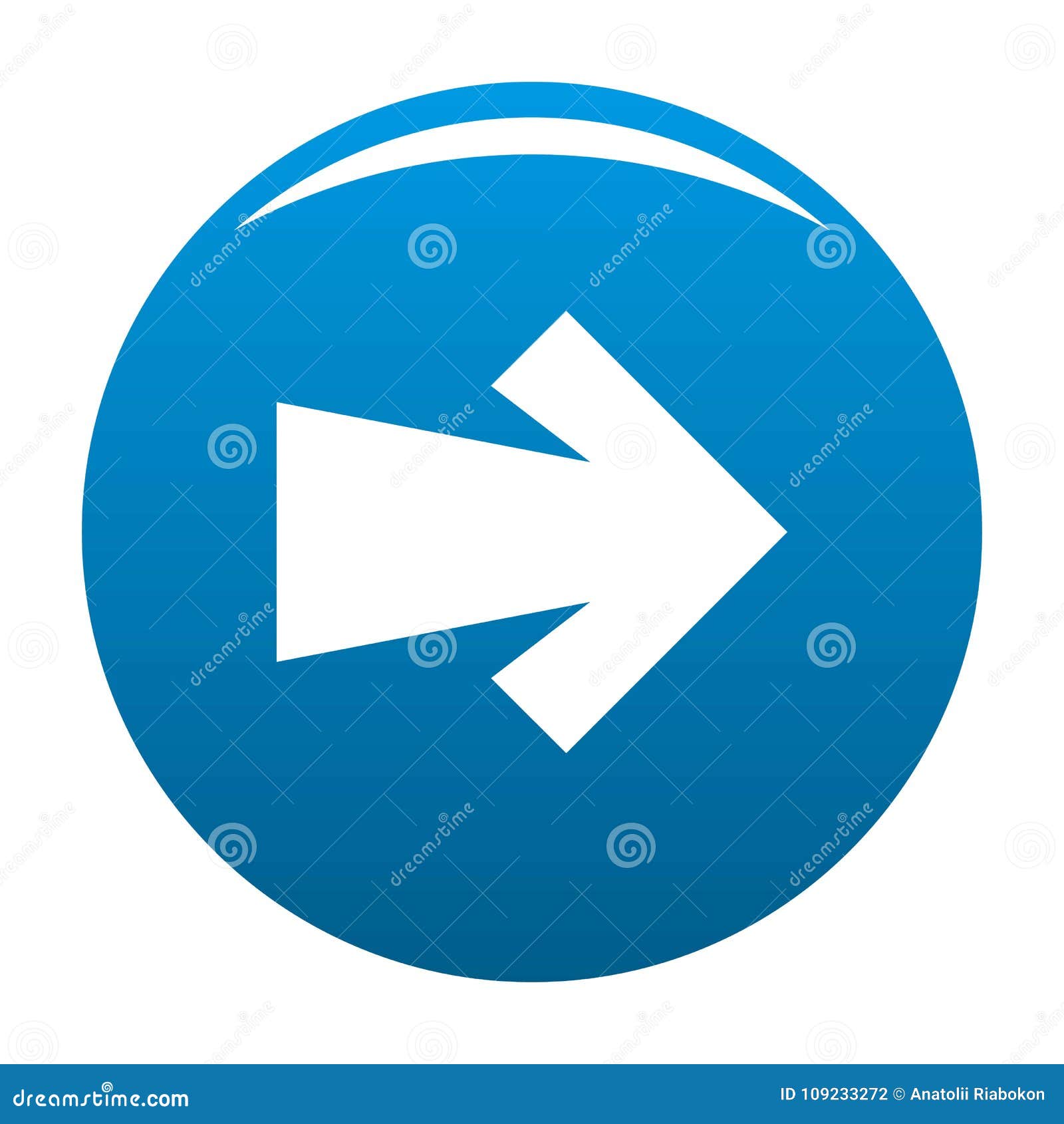 Arrow icon blue vector stock vector. Illustration of forward - 109233272