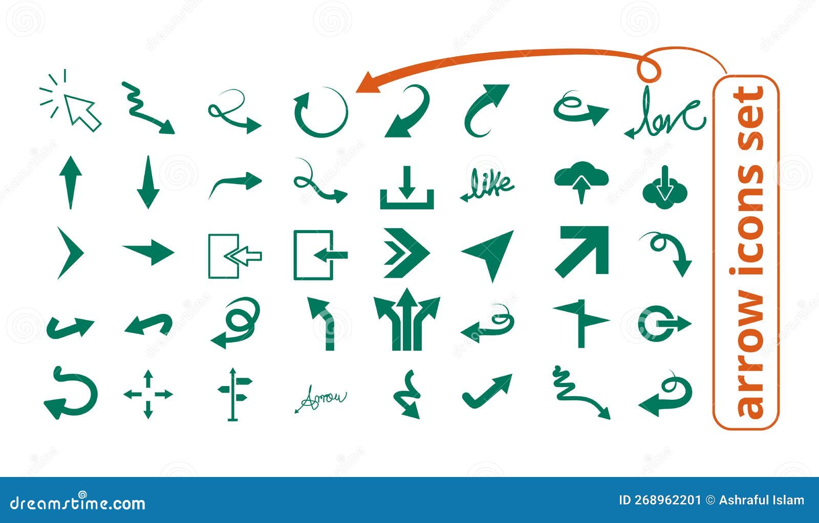 Arrow Icon Vector, Set Icons , Click Here Arrow Icon, Green Icon Set ...