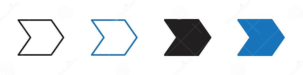 Arrow Icon Vector Set Outline Stock Illustration - Illustration of icon ...