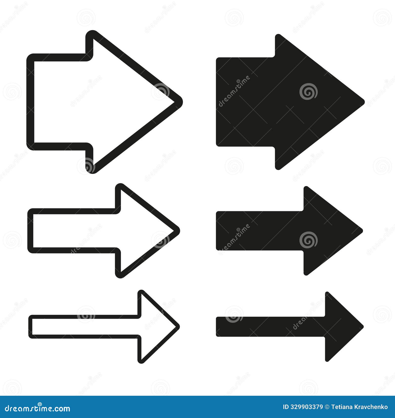 Arrow Icons Collection. Black and White. Different Styles. Vector ...