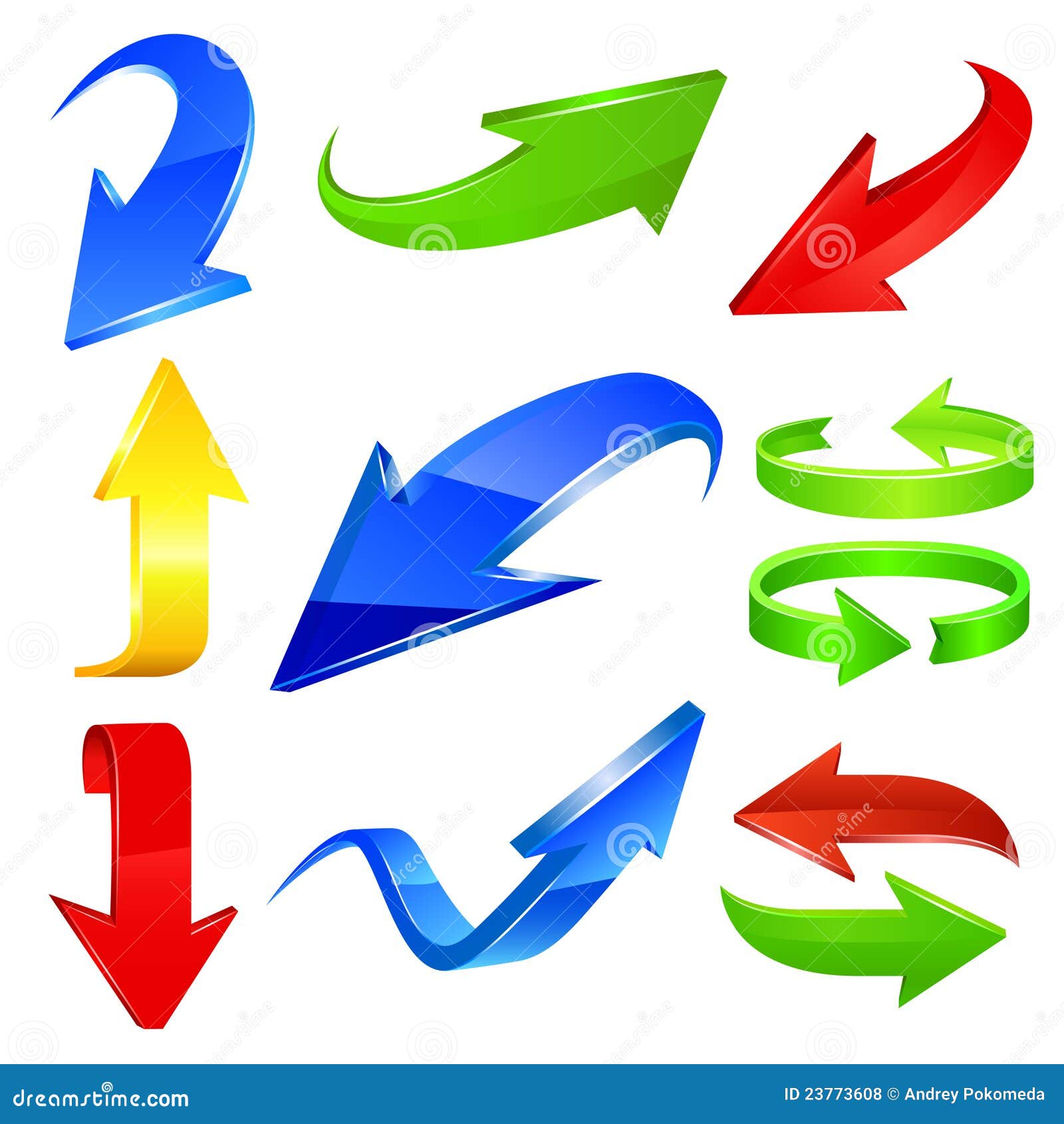 Arrow icons in color stock vector. Illustration of symbols - 23773608
