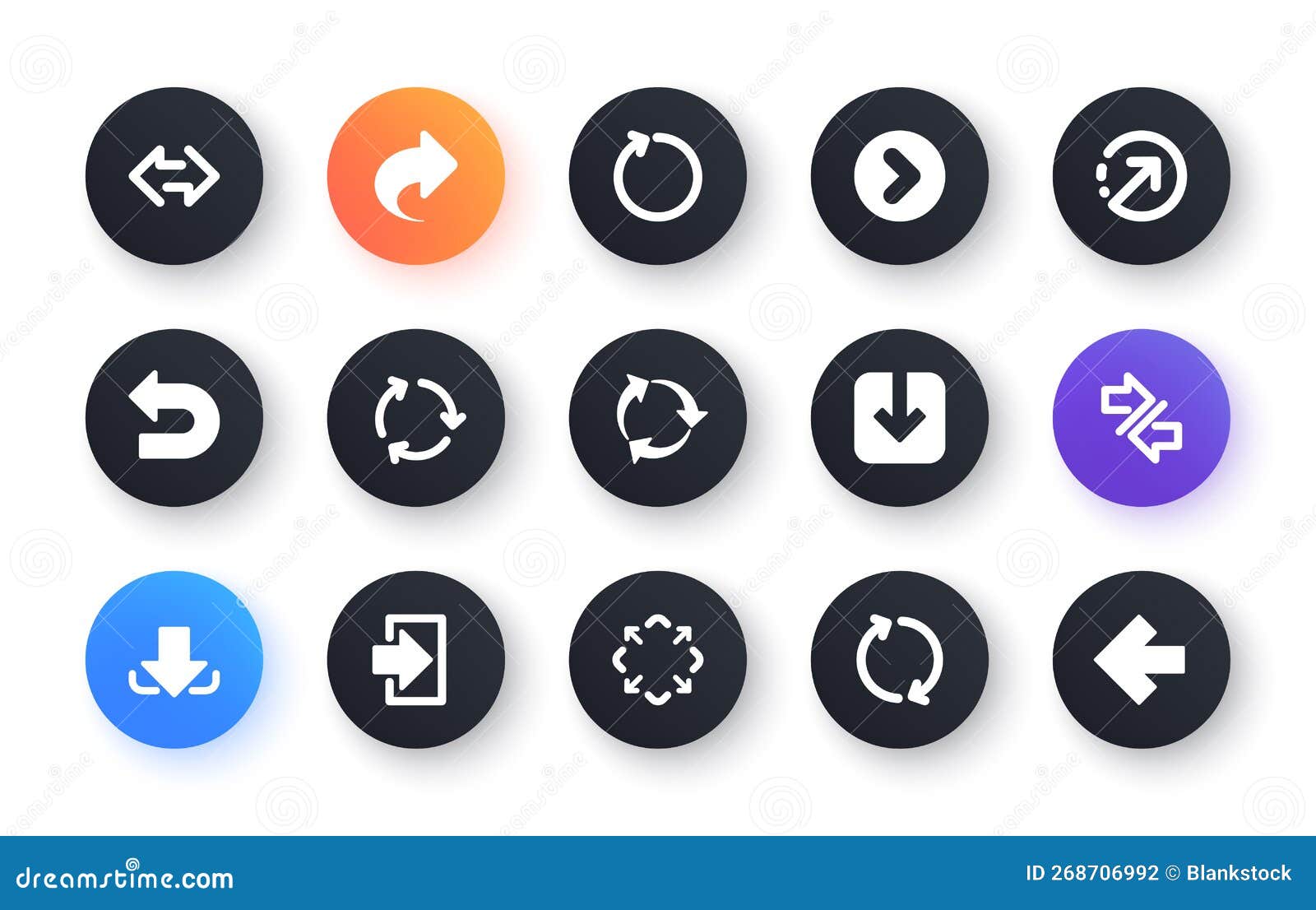 Arrow Icons. Download, Synchronize and Share. Classic Icon Set. Vector ...