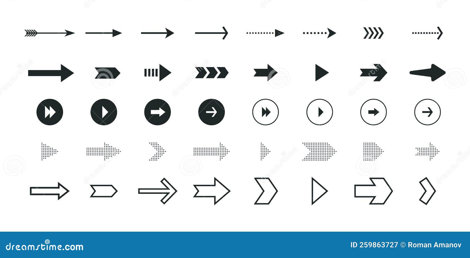 Arrow Icons Isolated. Vector Arrows Icon Set. Stock Vector ...