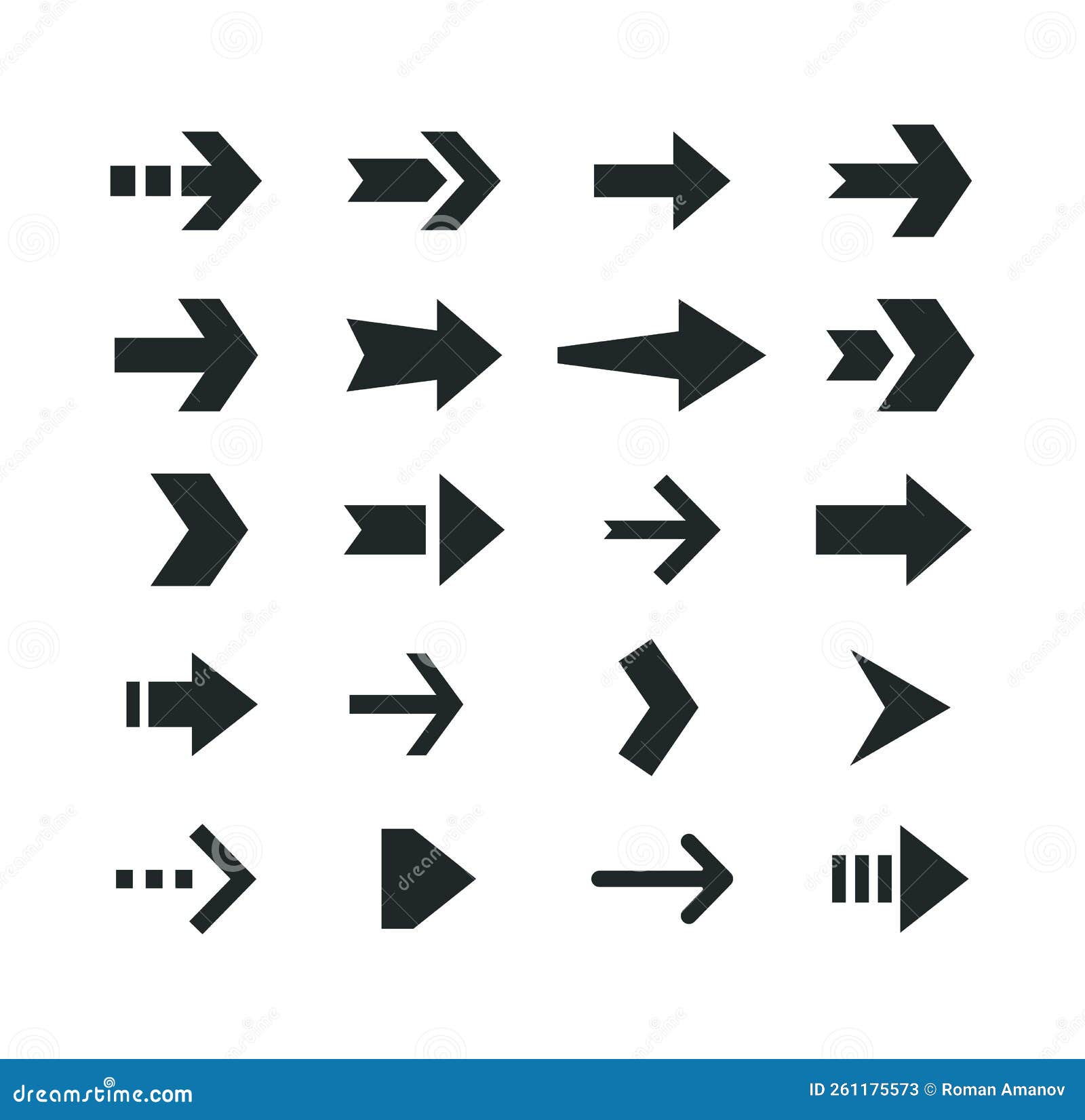 Arrow Icons Isolated. Vector Arrows Icon Set. Stock Vector ...
