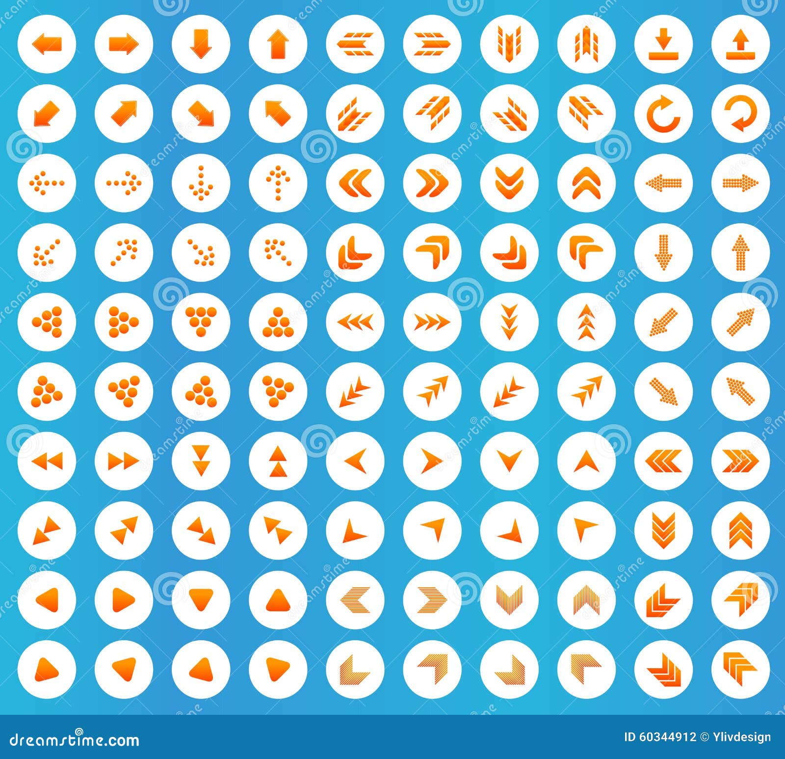 Arrow icons round set stock vector. Illustration of design - 60344912