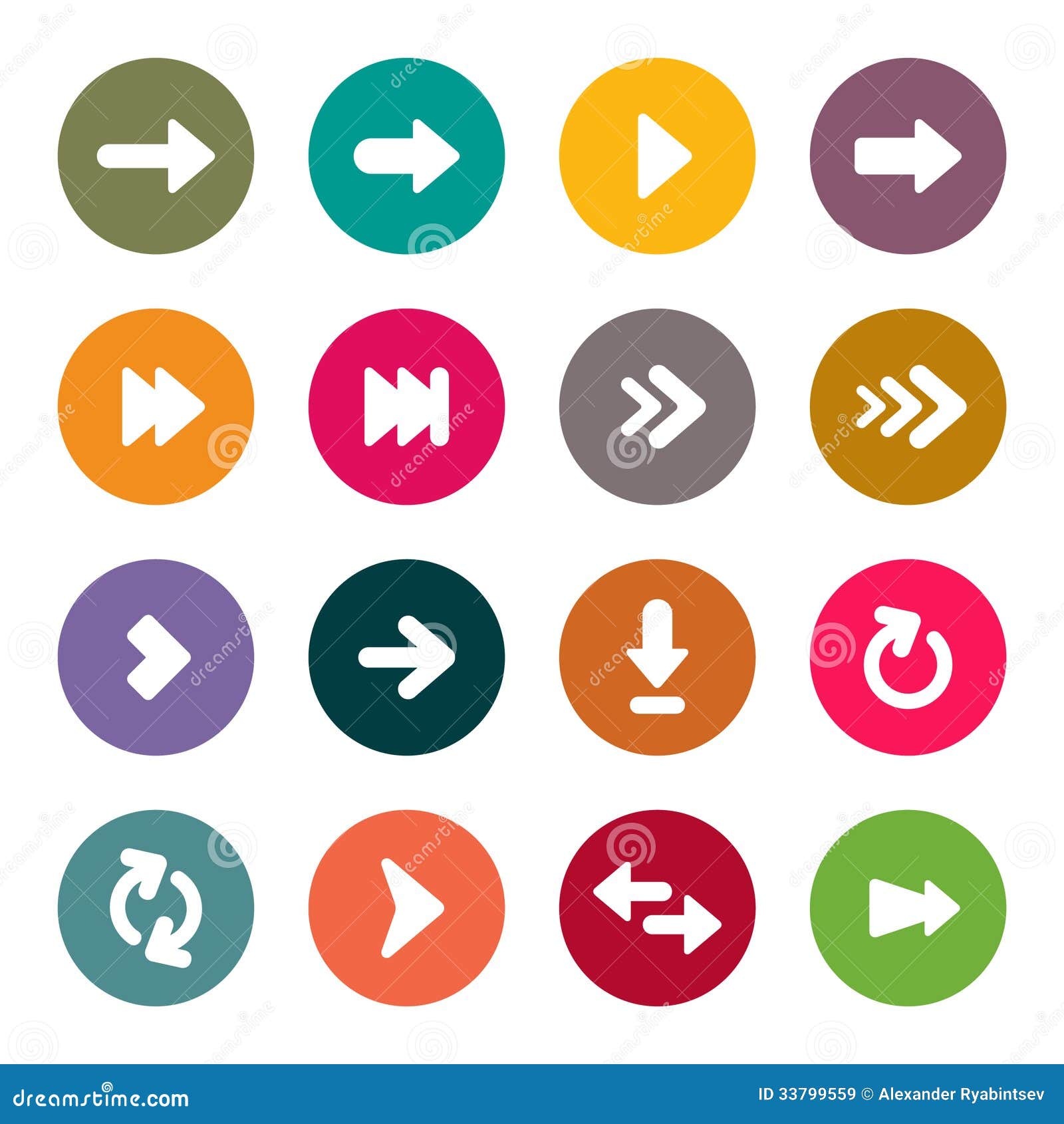 Arrow icons set stock illustration. Illustration of collection - 33799559