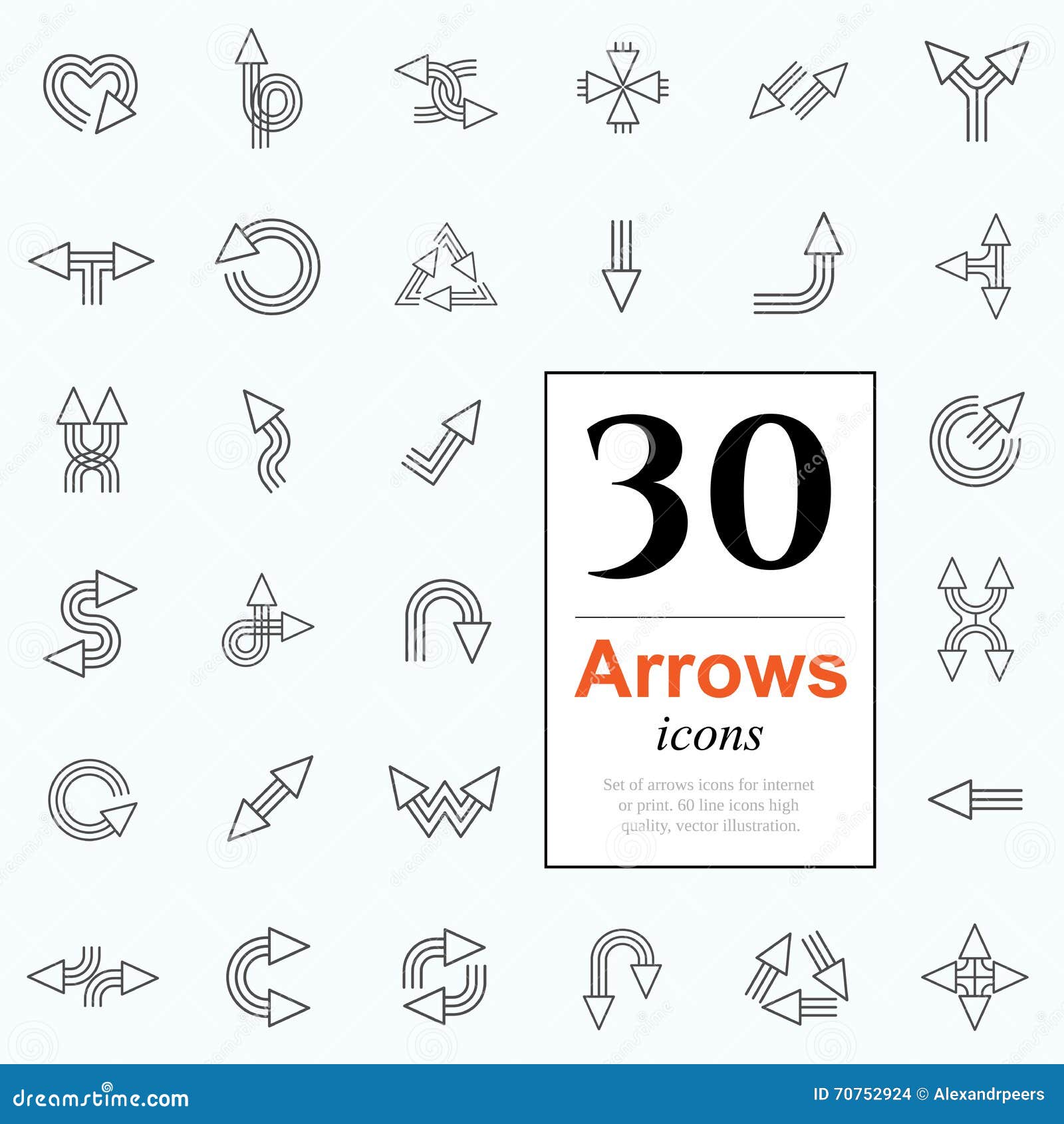 30 arrow icons stock vector. Illustration of digital - 70752924