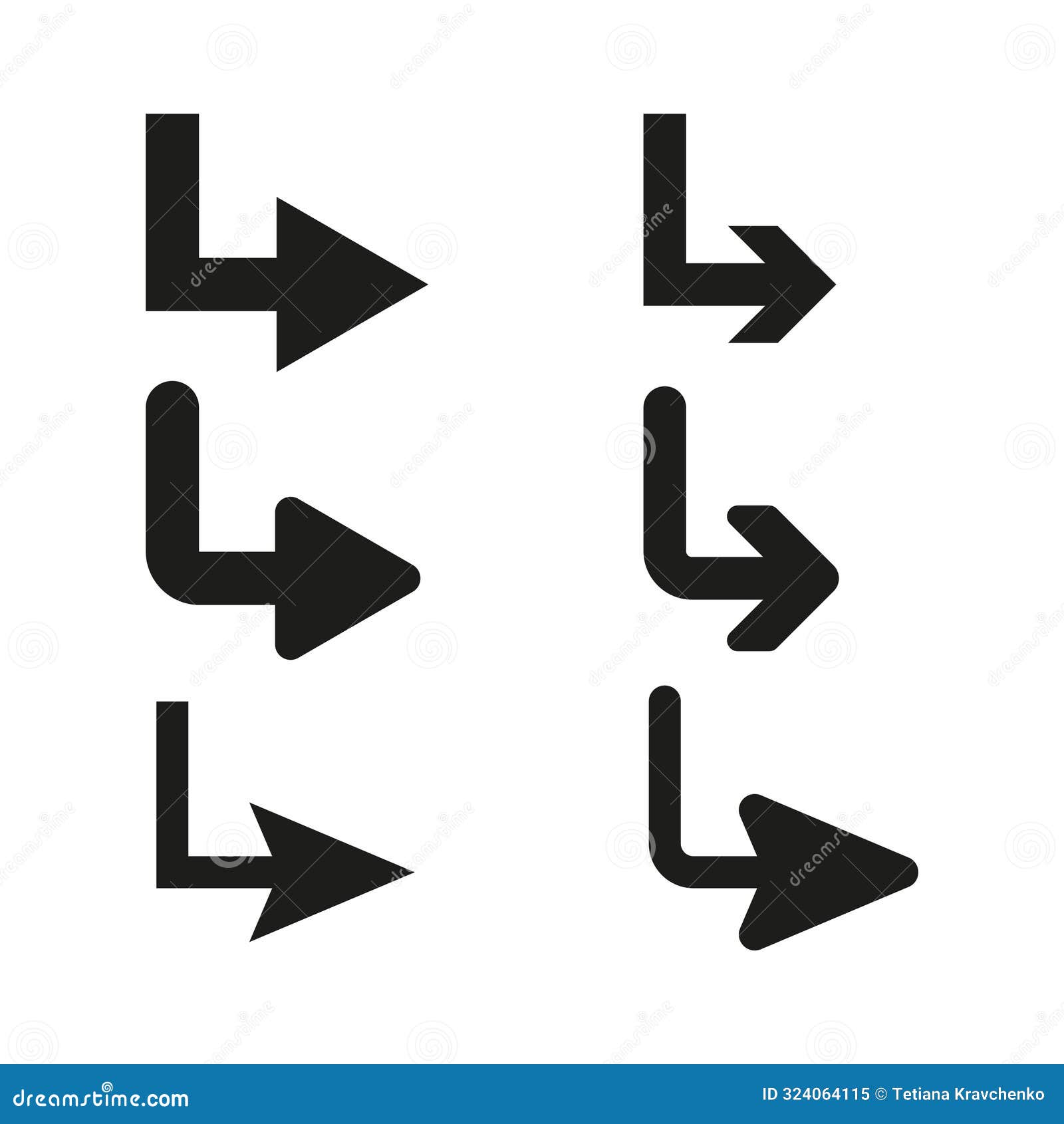 Arrow Icons Vector. Black Simple Design. Various Direction Symbols ...