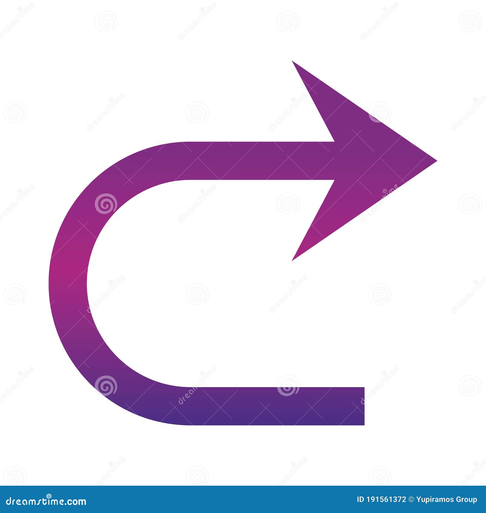 Arrow Indicates the Direction Curved Gradient Style Icon Stock Vector ...