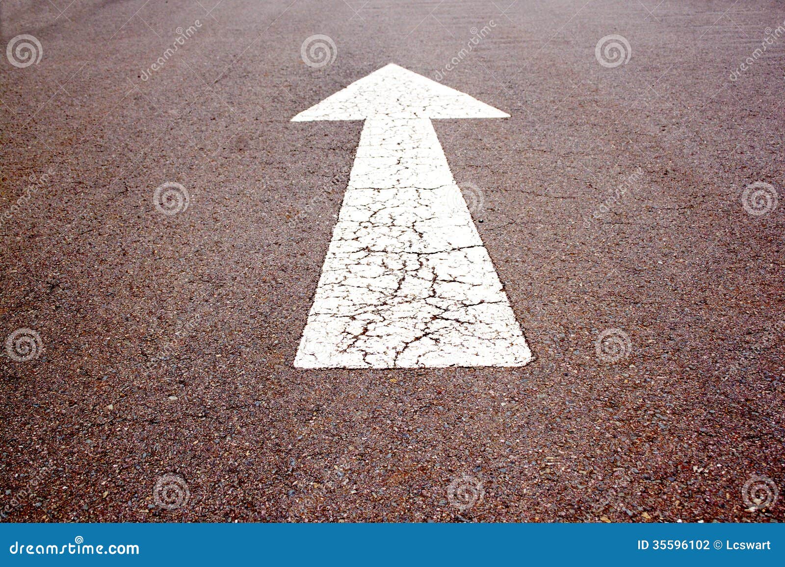Arrow Indicating Straight on Tarred Road Surface Stock Photo - Image of ...