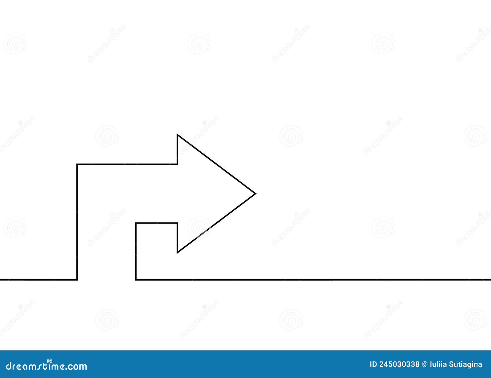 Arrow Indicator Pointer, Single Continuous One Line Drawing. Graphic ...